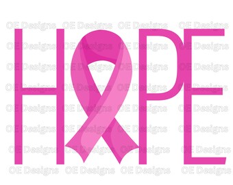 Hope Svg, Breast Cancer Awareness SVG, Support, Heart, Pink Ribbon ...