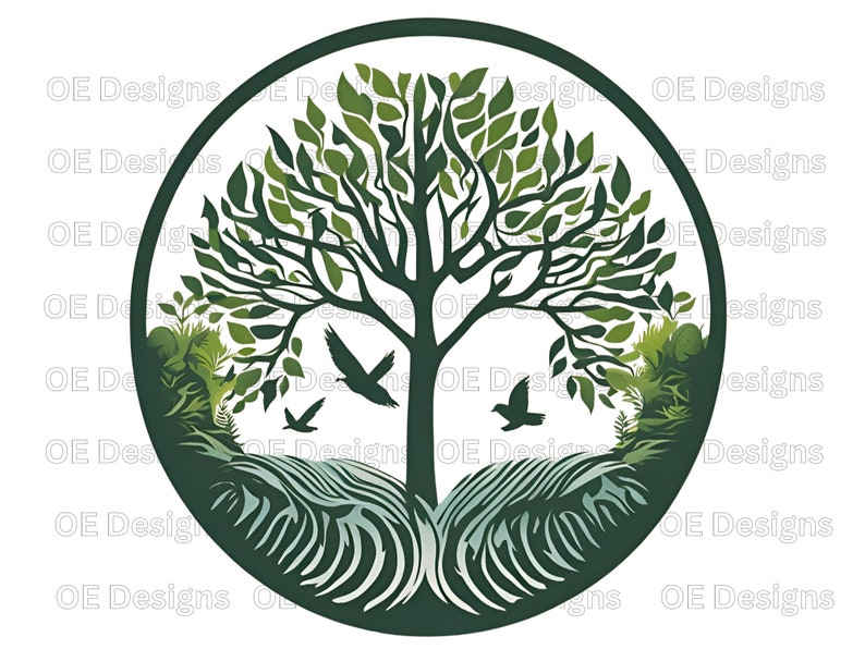 Peaceful Tree Logo Nature Clipart SVG & PNG Download | Serene Forest ...