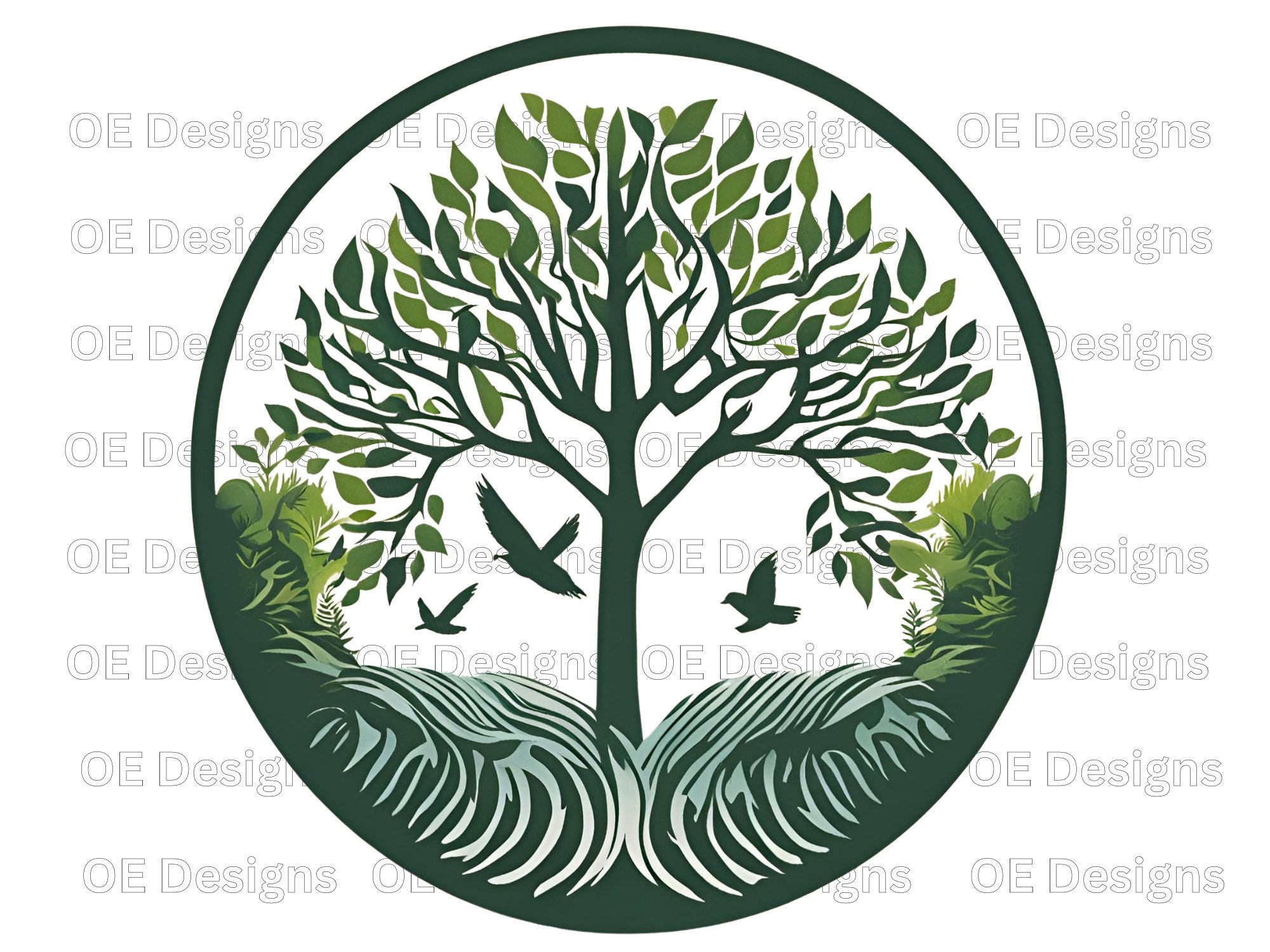 Peaceful Tree Logo Nature Clipart SVG & PNG Download | Serene Forest ...