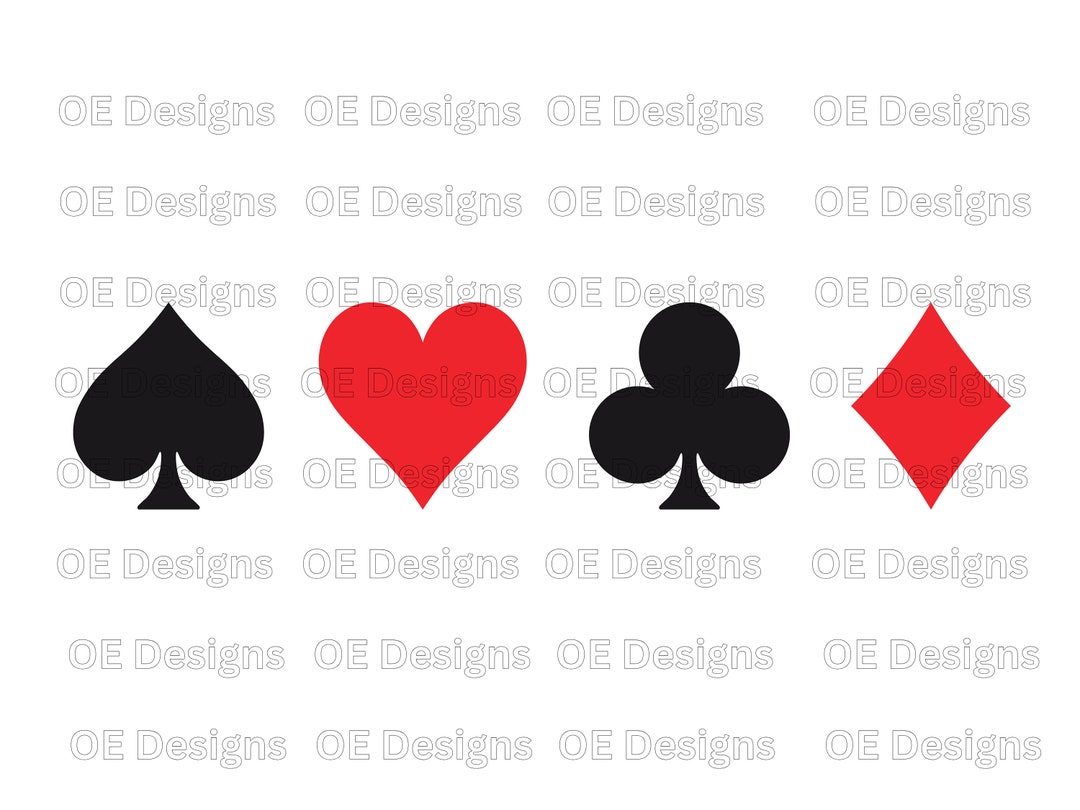 Digital Playing Card Suits SVG Collection - Hearts, Diamonds, Clubs ...