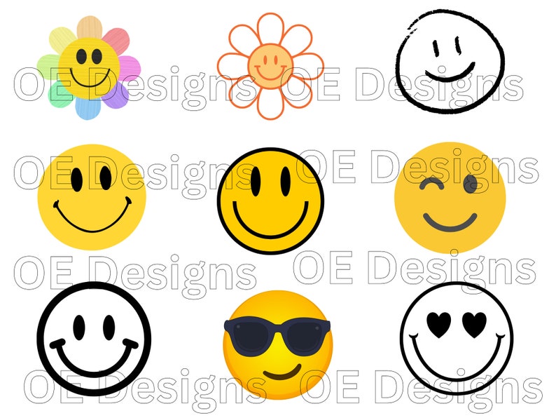 Smiley Face SVG Bundle, Smiley Face SVG, Smile SVG, Trippy Svg, Svg ...