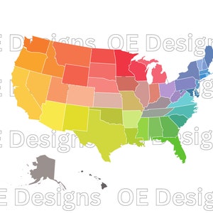 US Color Map Svg, United States Color Map Svg, USA Map Svg, US Map ...