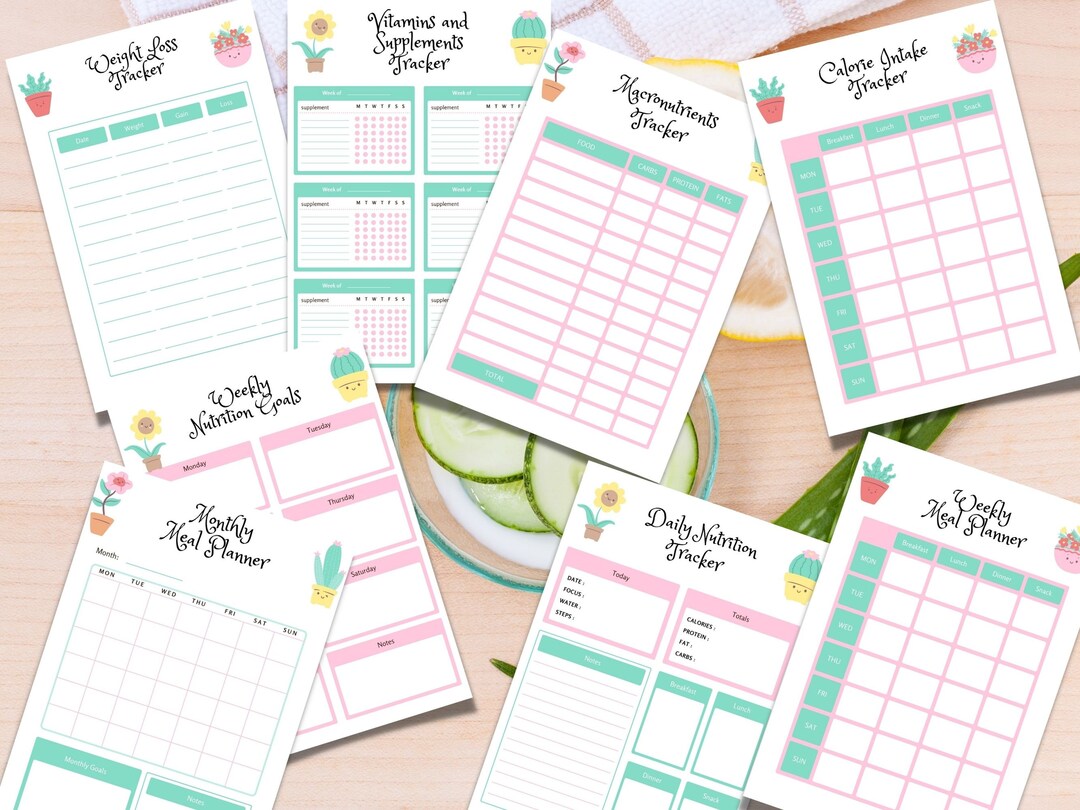 Daily Nutrition Tracker Weakly Meal Planner Nutrition Goals - Etsy