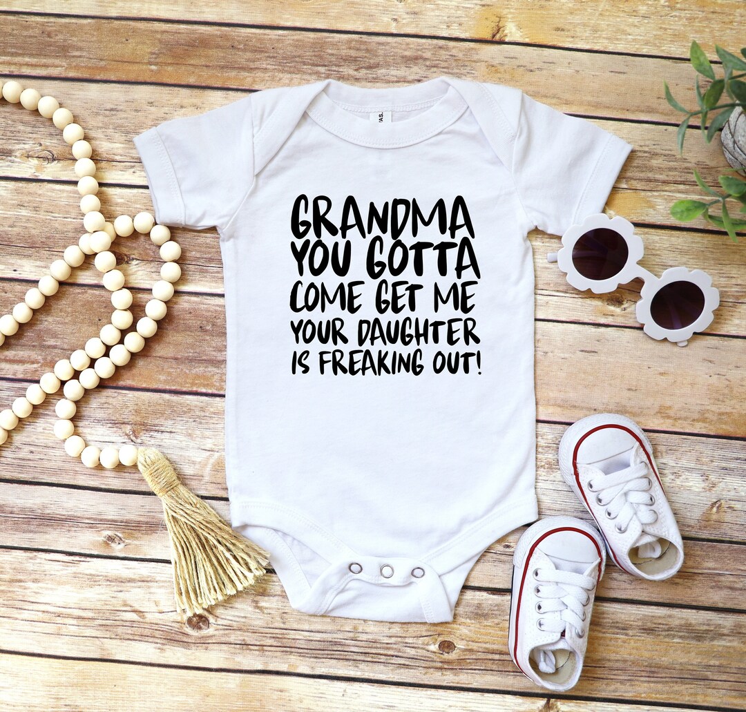 Grandma Baby Onesie®, My Grandma Loves Me Bodysuit, Grandma Baby Shower ...
