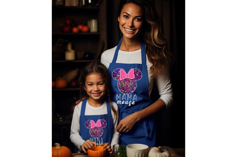Mama and Mini Mouse Apron, Personalized Matching Family Mouse Apron ...