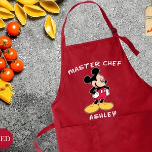 Personalized Mickey and Minnie Mouse Apron, Disney Cooking Apron ...