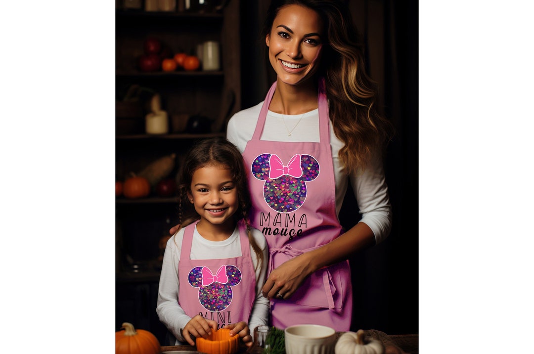 Mama and Mini Mouse Apron, Personalized Matching Family Mouse Apron ...