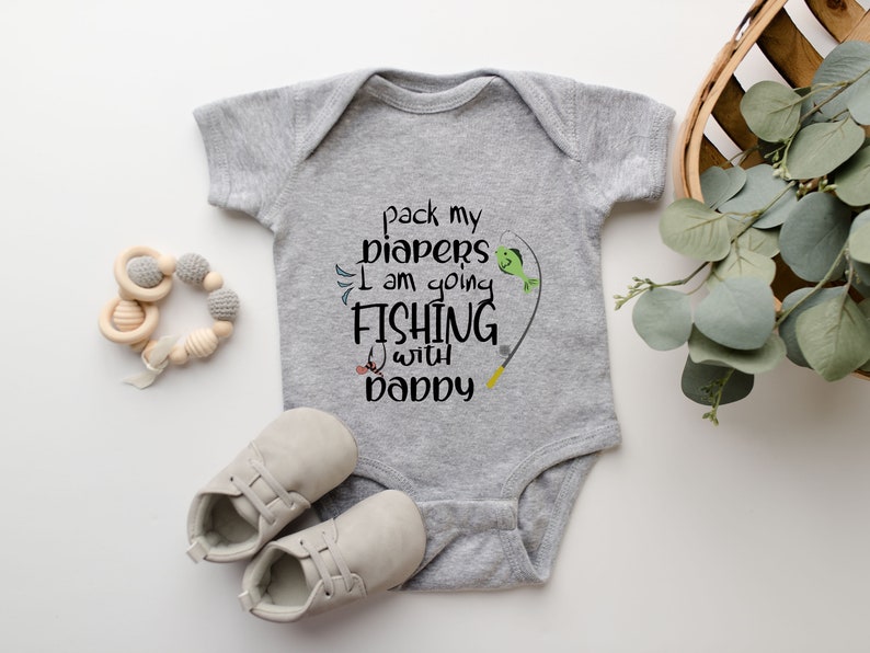 Pack My Diapers I Am Going Fishing Onesie Cute and Funny Baby - Etsy