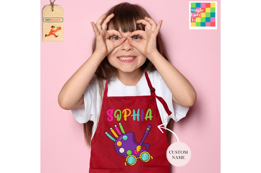 Personalized Art Party Apron, Paint Apron, Child Apron, Birthday Apron ...