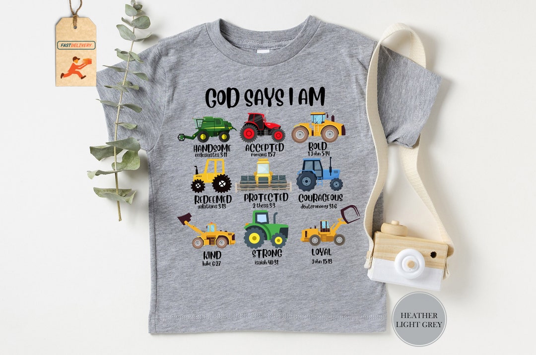 God Says I Am Shirt, Construction Shirt, Construction Boy Shirt, Bible ...