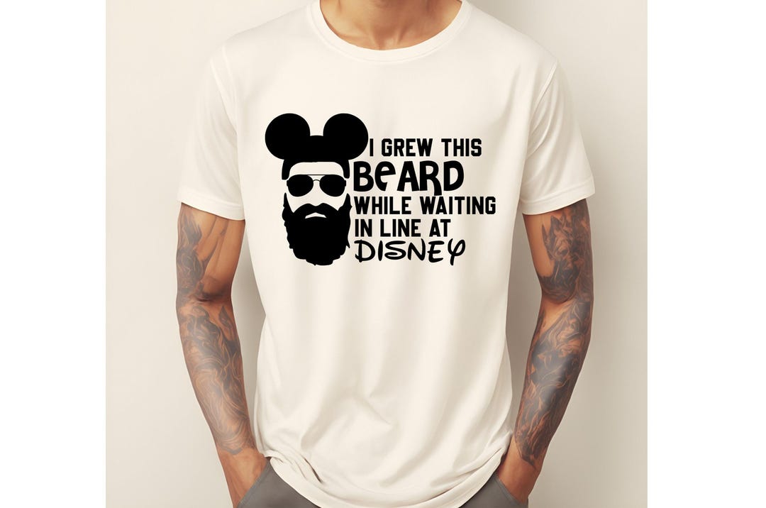 Grew This Beard While Waiting in Line at Disney Shirt, Disney Dad Shirt ...