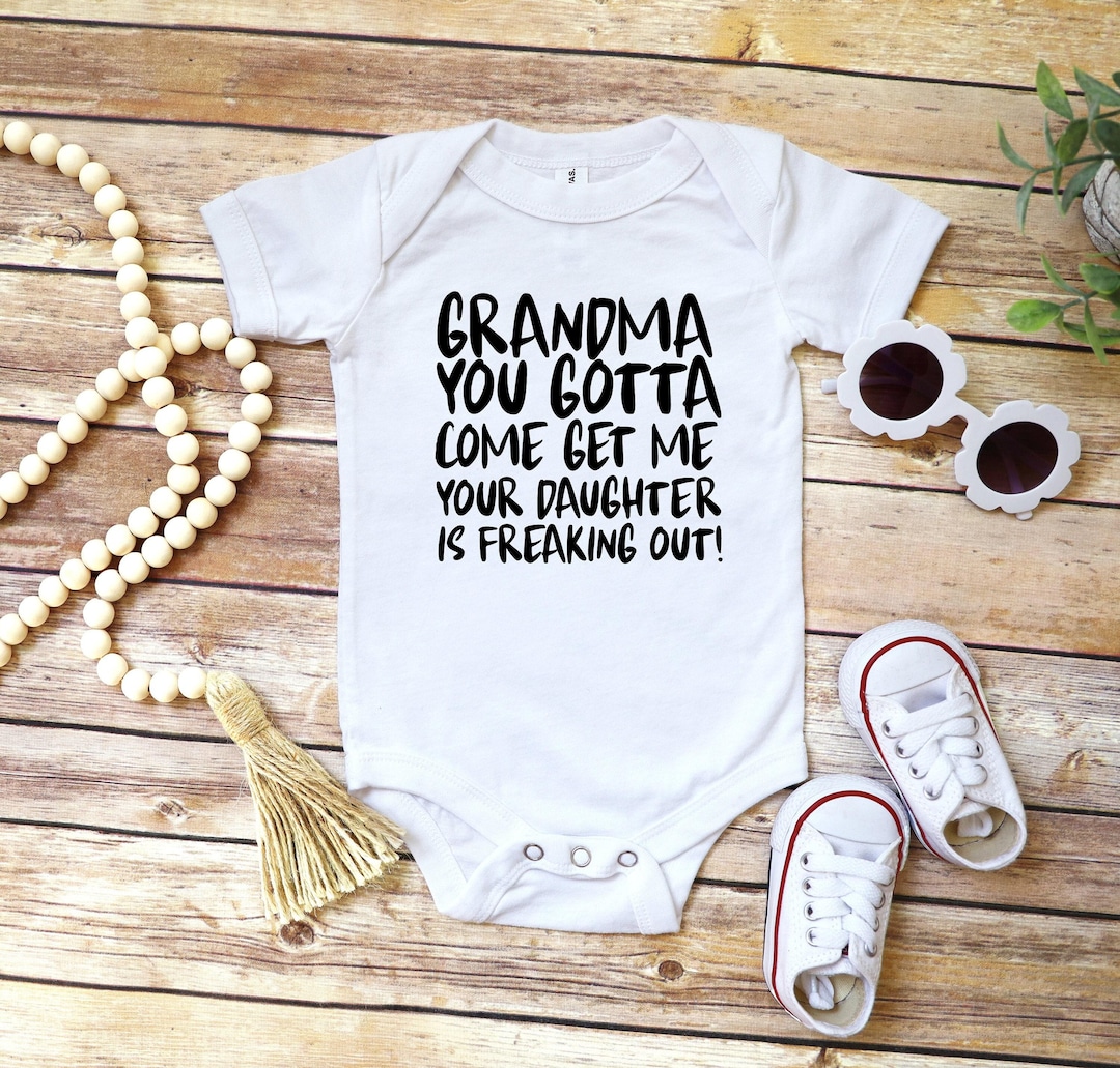 Grandma Baby Onesie®, My Grandma Loves Me Bodysuit, Grandma Baby Shower ...
