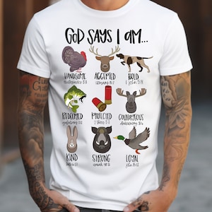 God Says I Am Hunting Shirt, Funny Joke Hunting Shirt, Hunter Shirt ...
