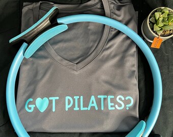 Pilates Principles W/ Magic Circle Fitness Tee V-neck T-shirt Pilates ...