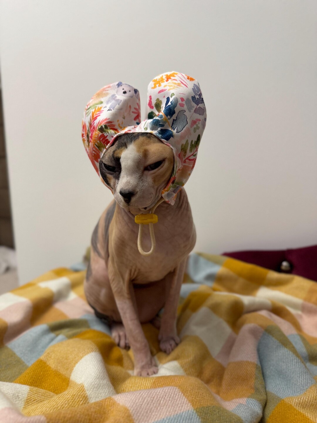 Sphynx Cat PUL Fabric Water Resistant Bath Cap Ear Protection Safari ...