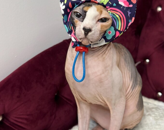 Sphynx Cat PUL Fabric Water Resistant Bath Cap Ear Rainbows Spring - Etsy