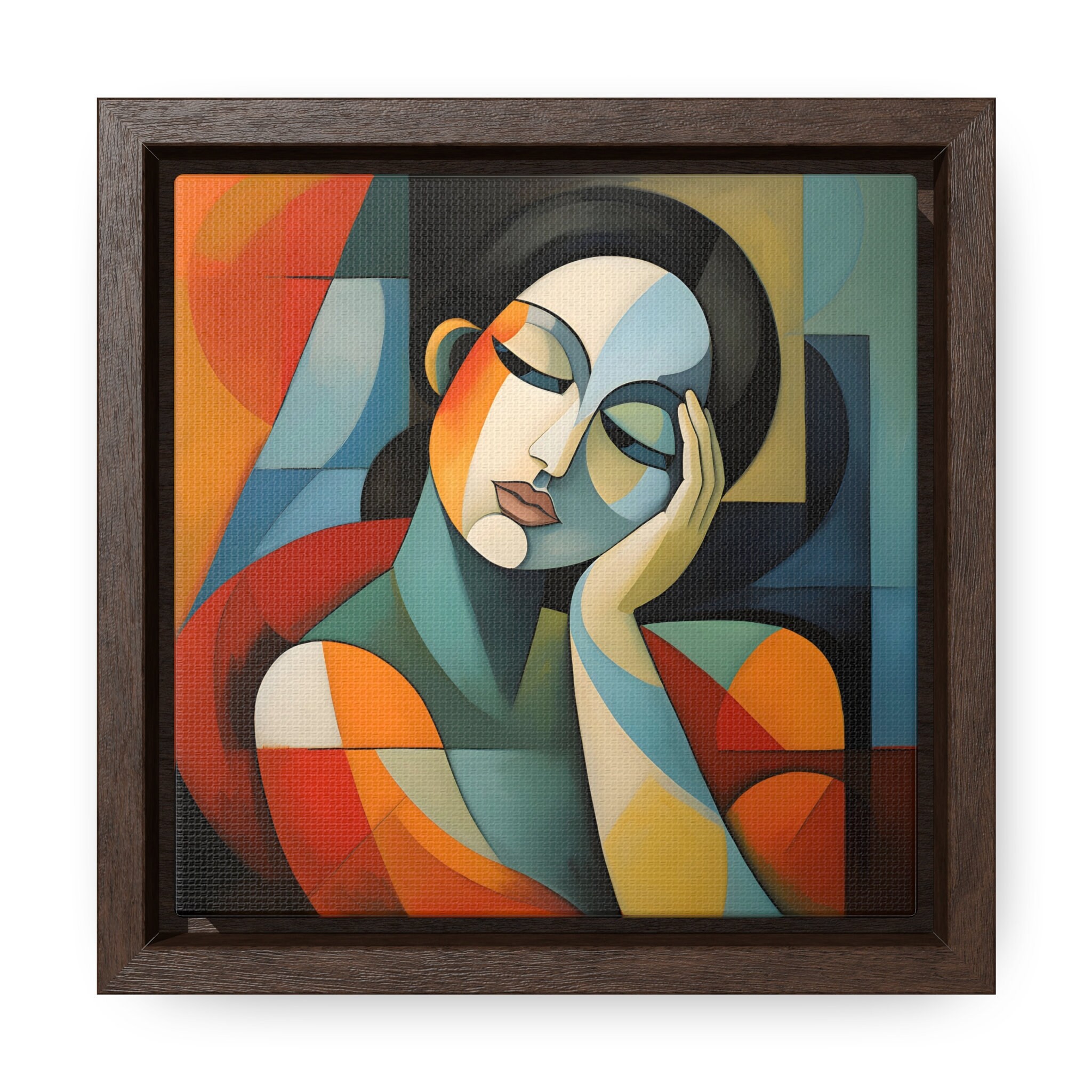 Picasso, Blue Cubist Woman Eyes Closed Pastel, Gallery Canvas Wraps ...