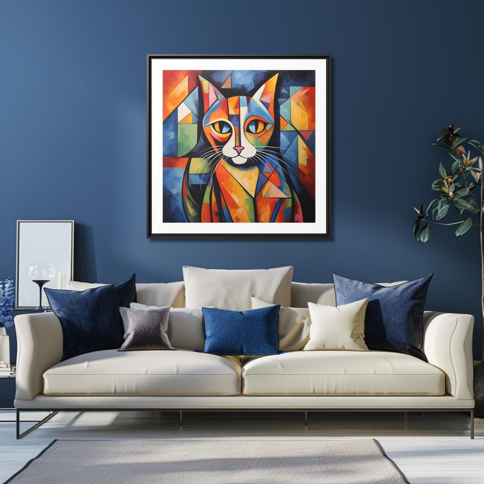 Pablo Picasso Art Print Abstract Cat Kitty Kitten Cubist Cubism Matte ...