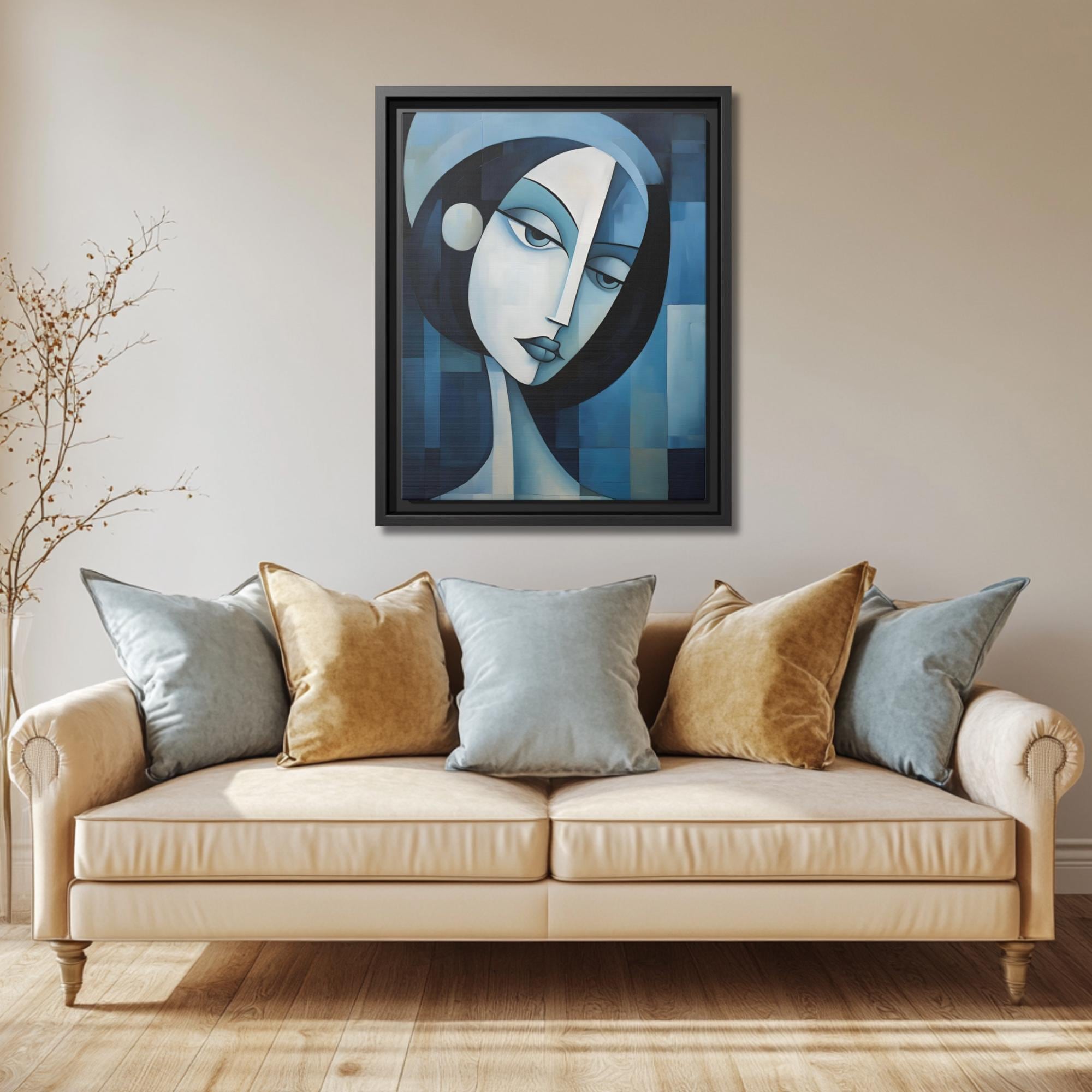Picasso Blue Period Art Print: Woman Thinking, Cubist Canvas - Etsy