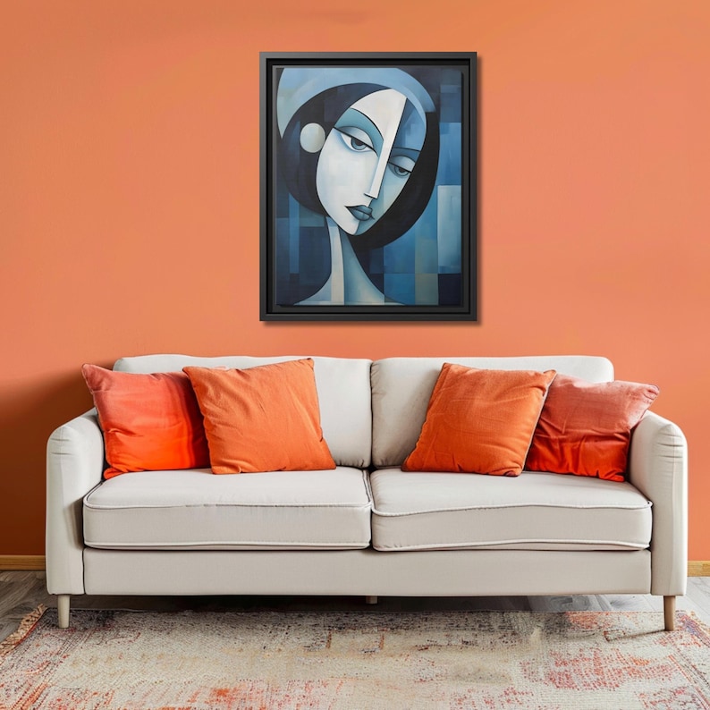 Picasso Blue Period Art Print: Woman Thinking, Cubist Canvas - Etsy
