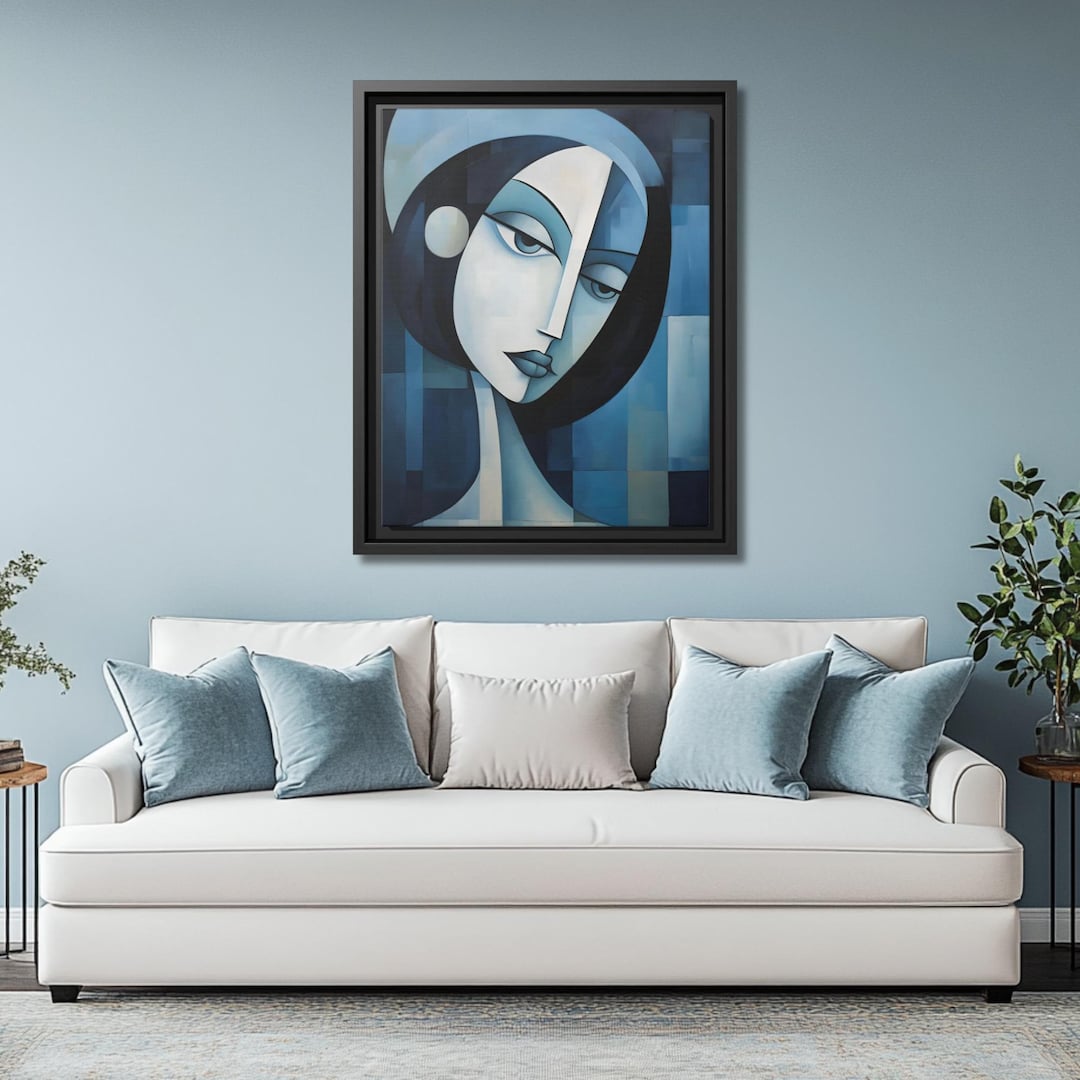 Picasso Blue Period Art Print: Woman Thinking, Cubist Canvas - Etsy