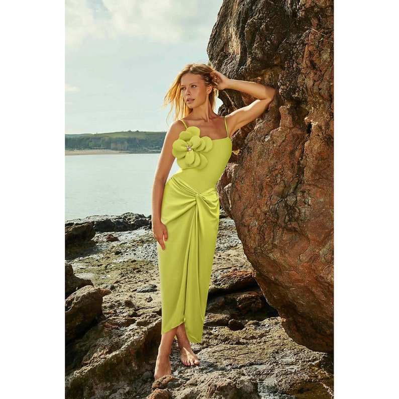 Flaxmaker Vintage One Piece Swimsuit Set With Hand-stitched 3D Flower ...