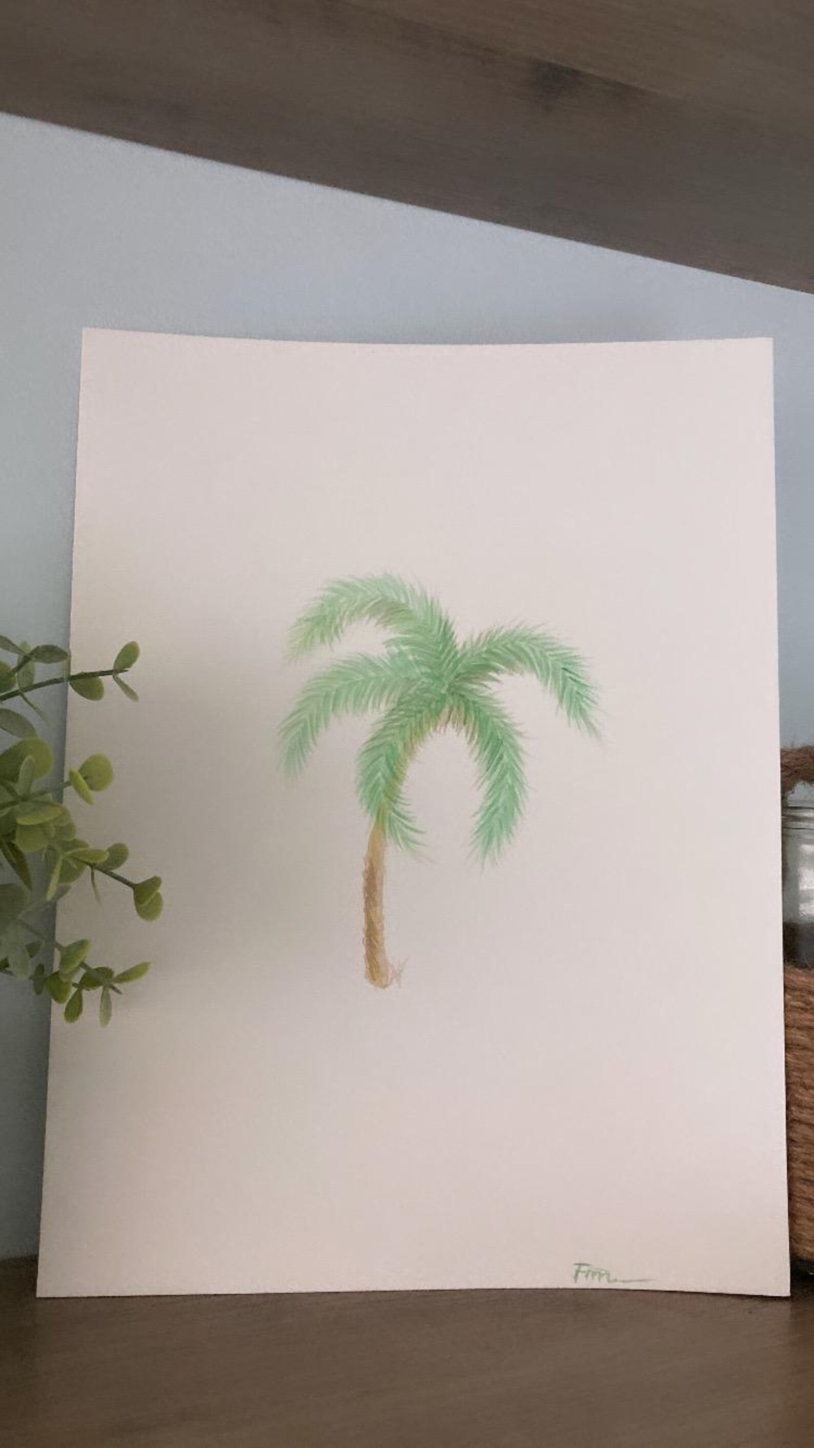 Palm Tree Watercolor Painting - Etsy