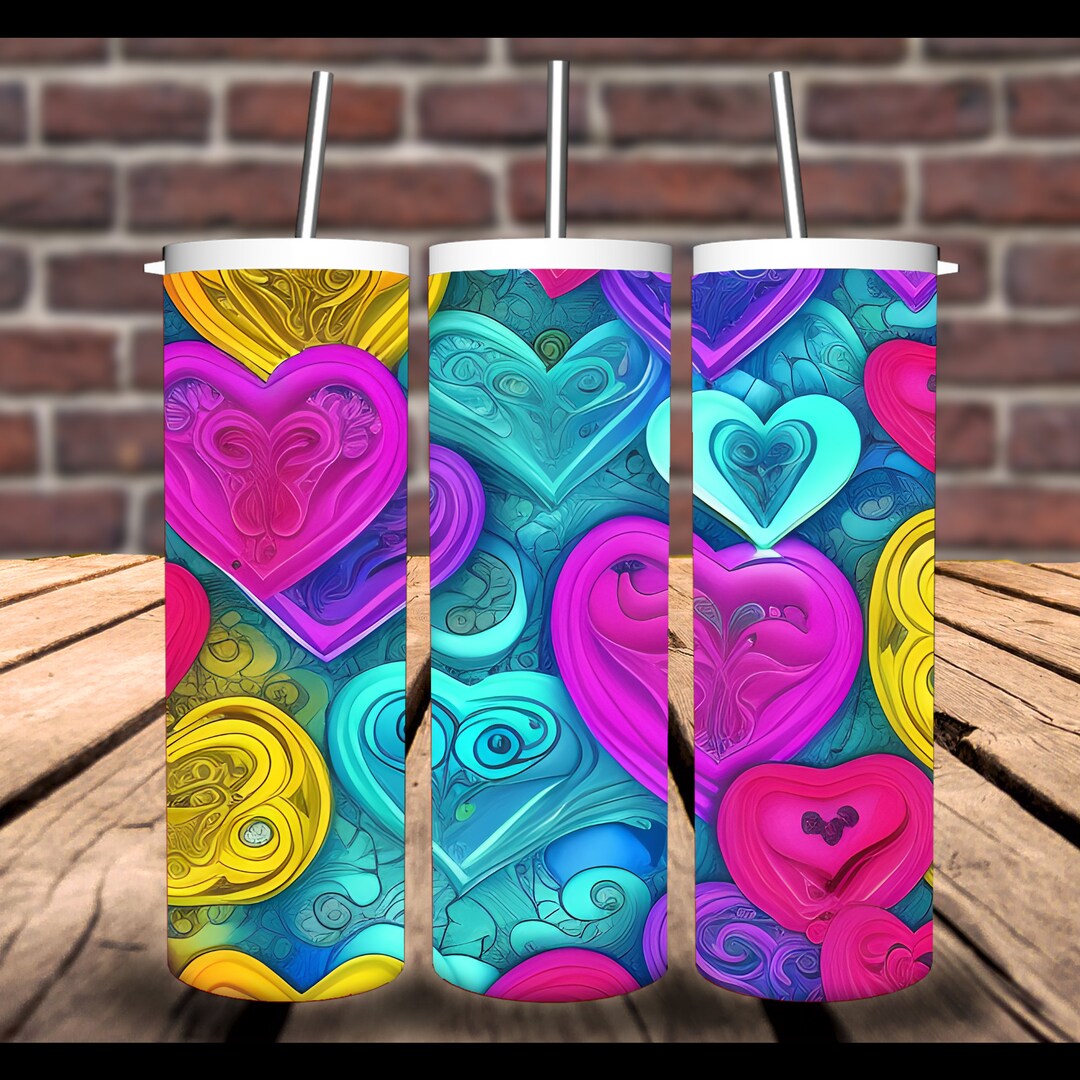 Intricate 3D Hearts Sublimation Design Instant Digital - Etsy