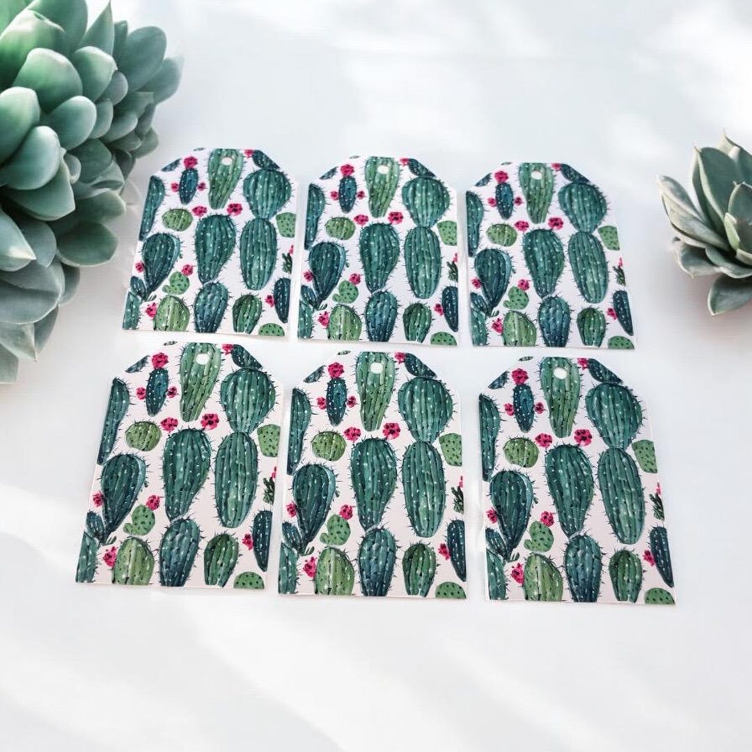 Set of 12 Cactus Gift Tags, Gift Wrapping, Luggage Tags, Card Making - Etsy