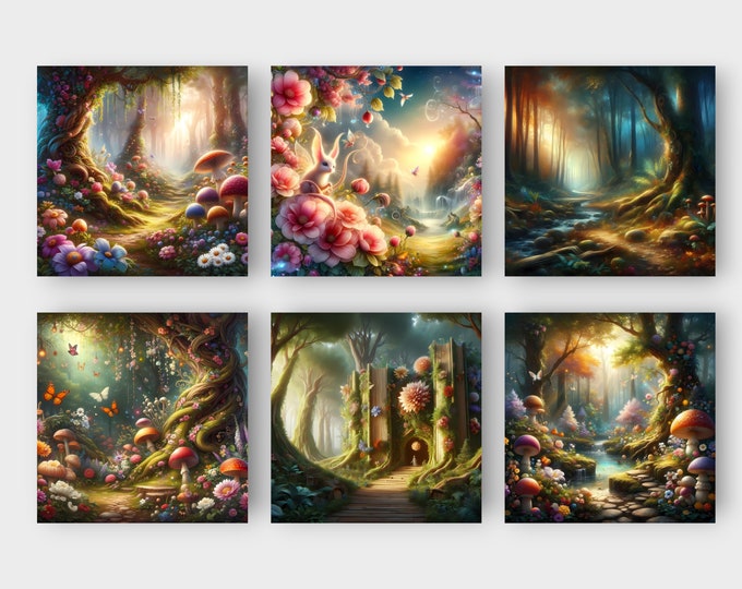 Enchanted Forest Card Toppers X6, Crafts, Junk Journal, Scrap Book ...