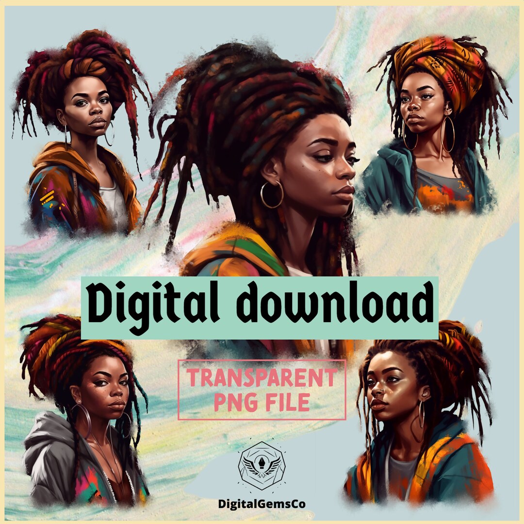 Girl Transparent Png Clipart Bundle Black Girl Magic - Etsy