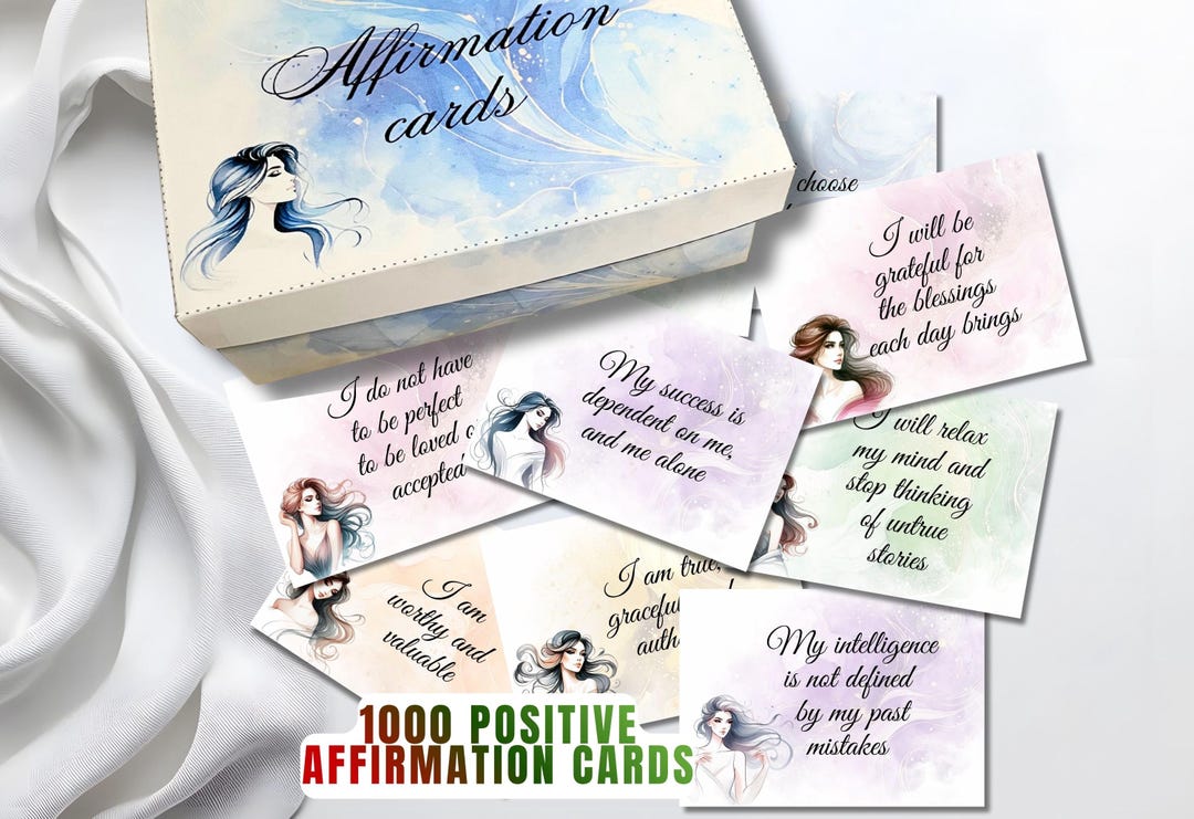 1000 Daily Positive Affirmation Cards for Women: Self-care ...