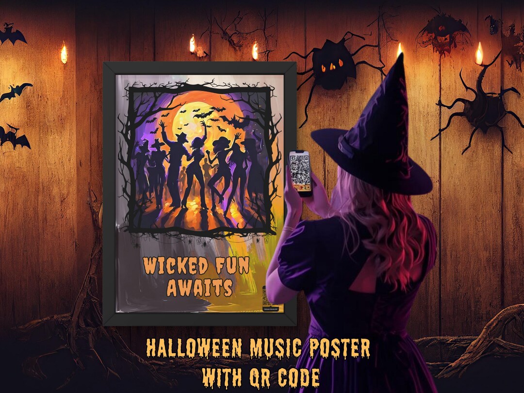 Halloween Music Poster With QR Code: Wicked Music Awaits (PDF Download ...