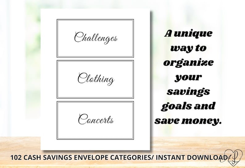 Envelope Labels Printable, Minimalist Cash Stuffing Categories, A6 ...