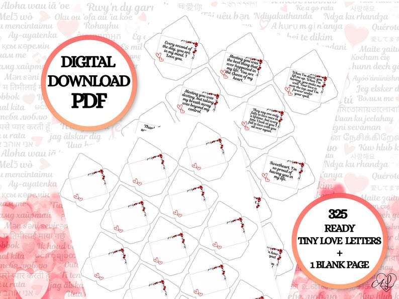 Printable Mini Love Letters: 325 Romantic Messages (PDF) - Etsy