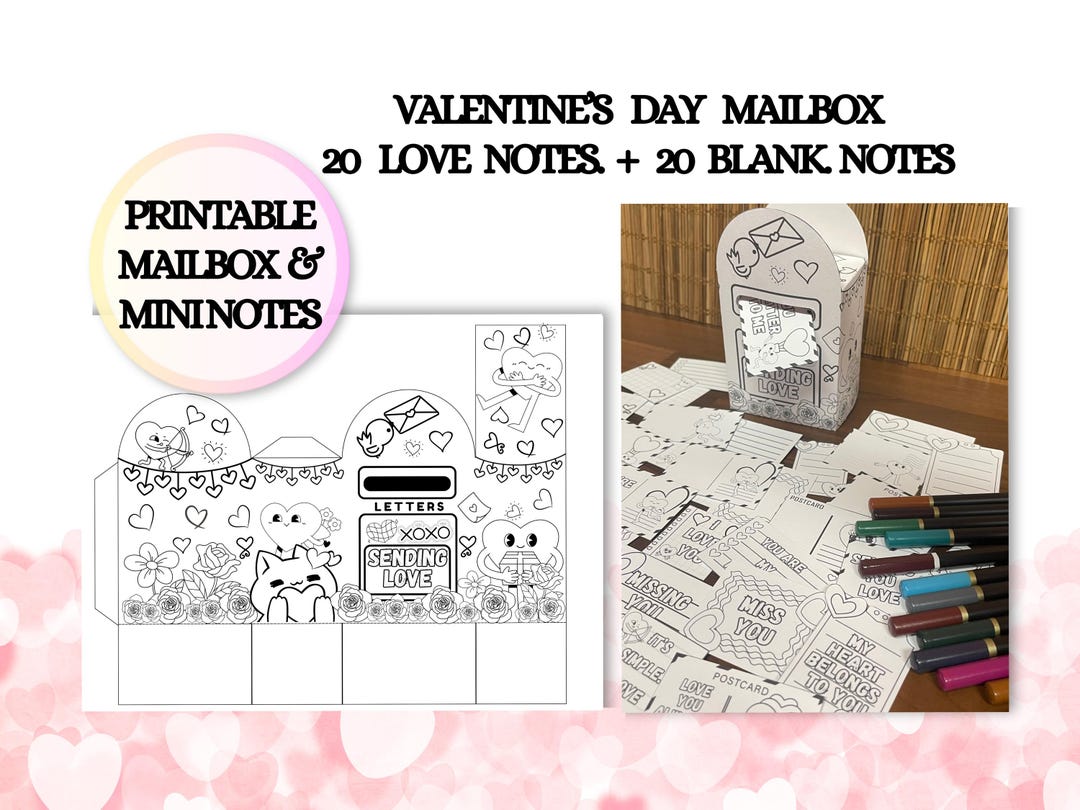 Valentine's Day Mailbox Mini Mail Box With Love Notes Valentine's Day ...