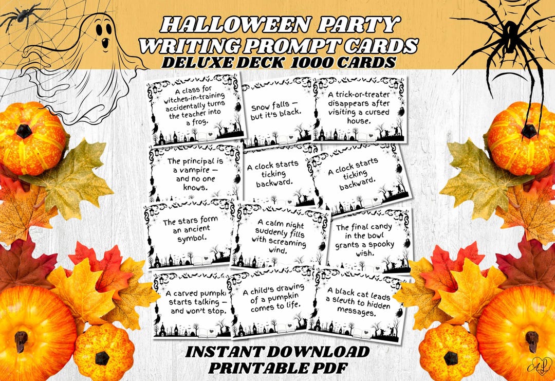 Spooky Halloween Story Prompts, Printable Writing Game (PDF) - Etsy