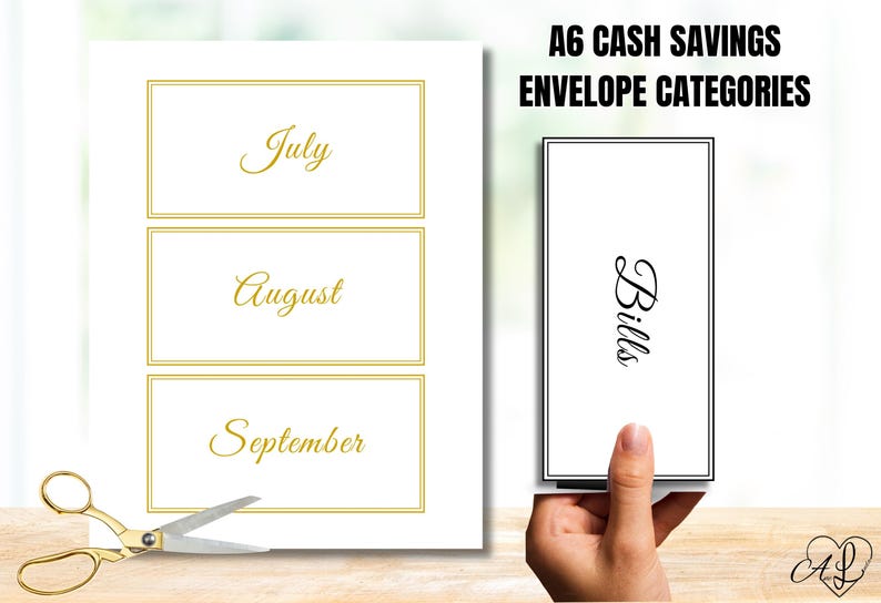 Envelope Labels Printable, Minimalist Cash Stuffing Categories, A6 ...