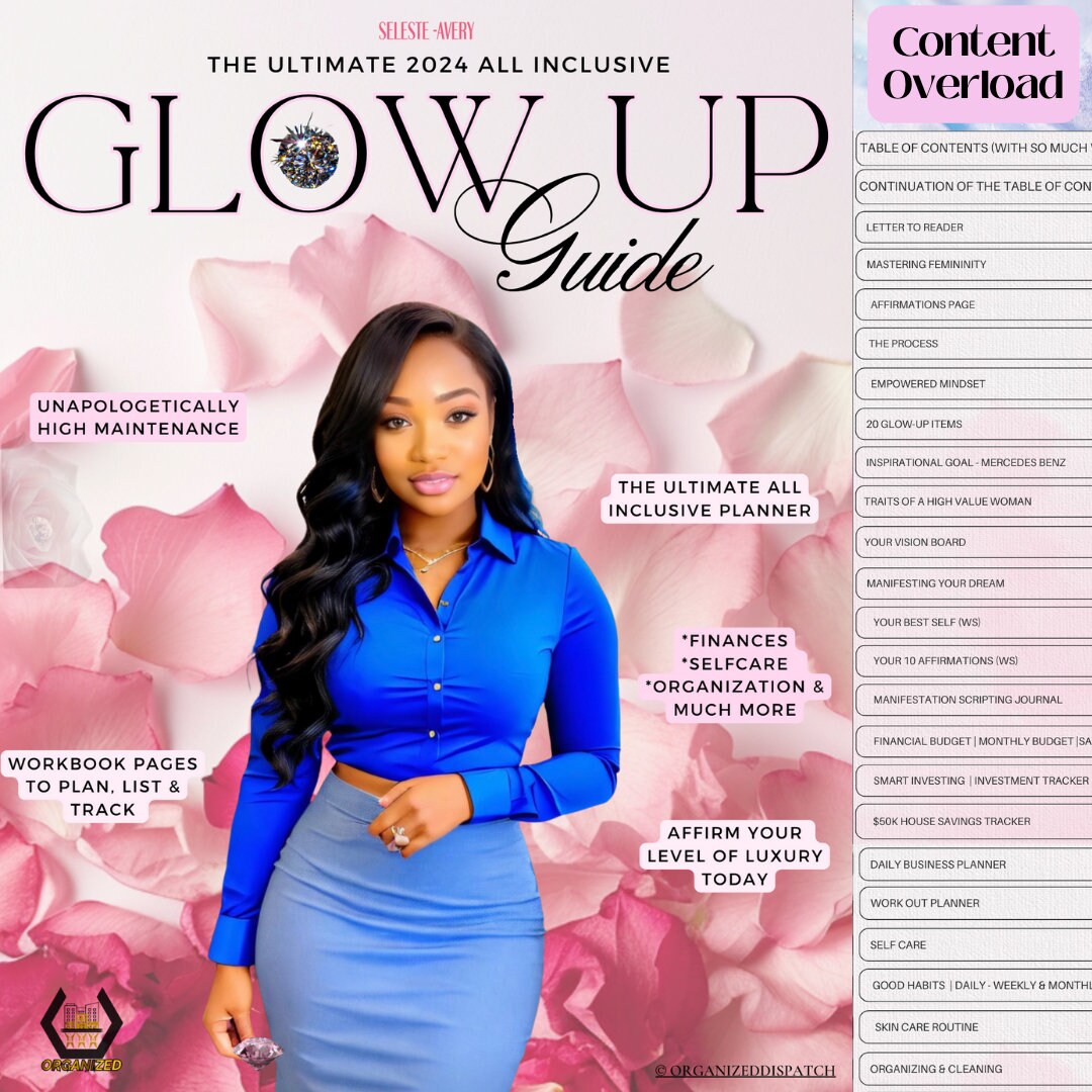 Ultimate GLOW-UP Guide Glow up Planner Self Care New Year New You Skin ...