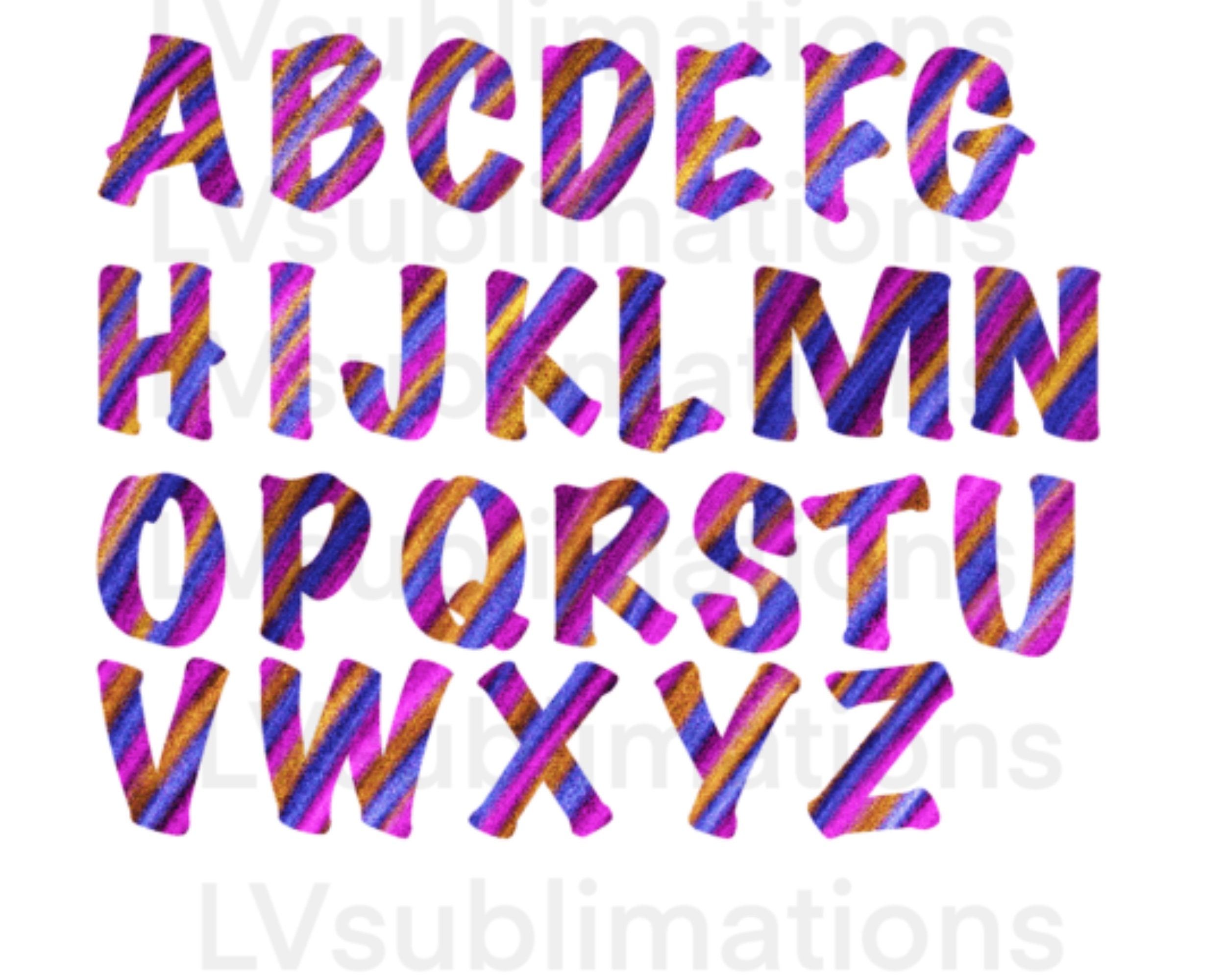 Glitter Alphabet Letters -png File - Etsy