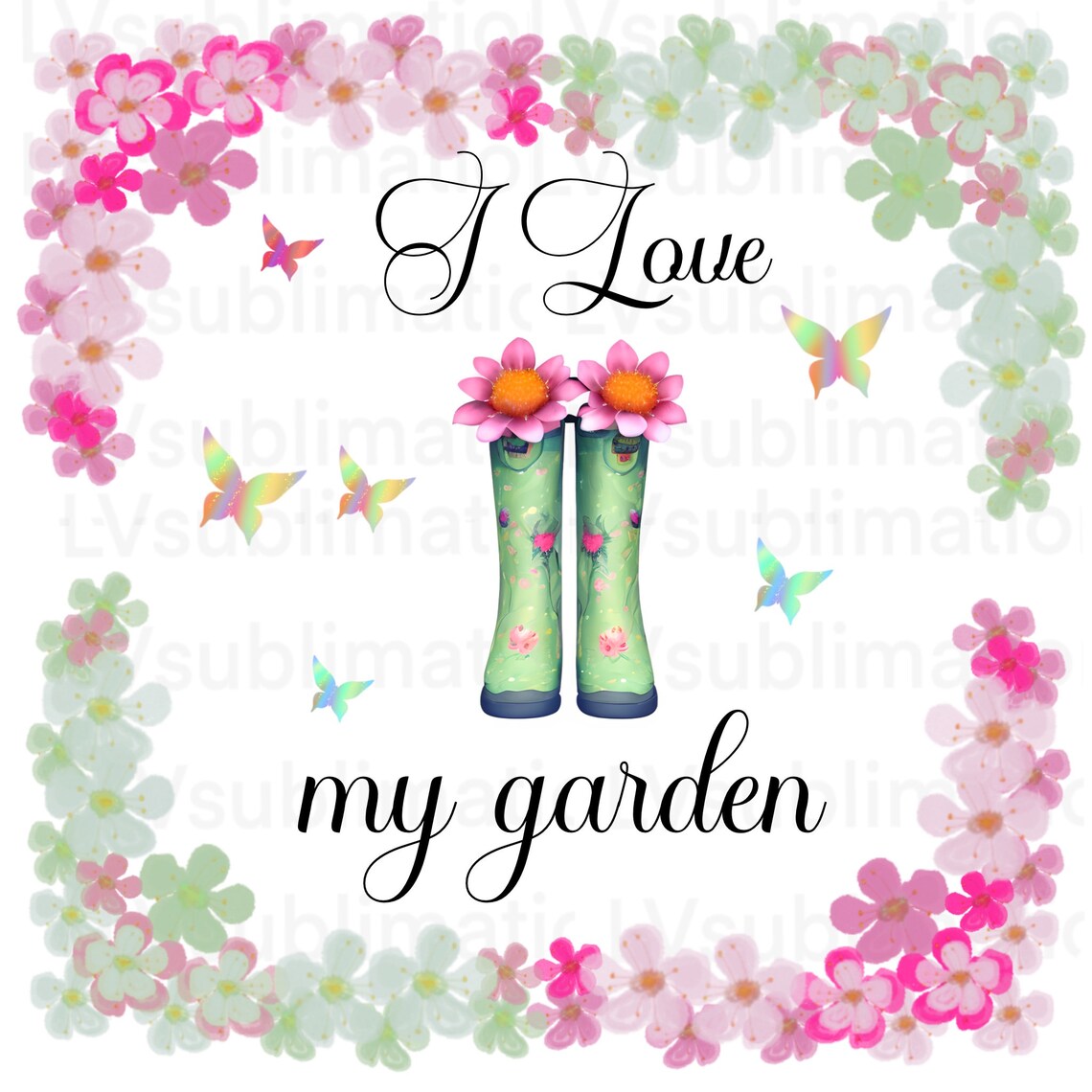 Garden/ Flower Borders Png File X 5 Different Designs - Etsy