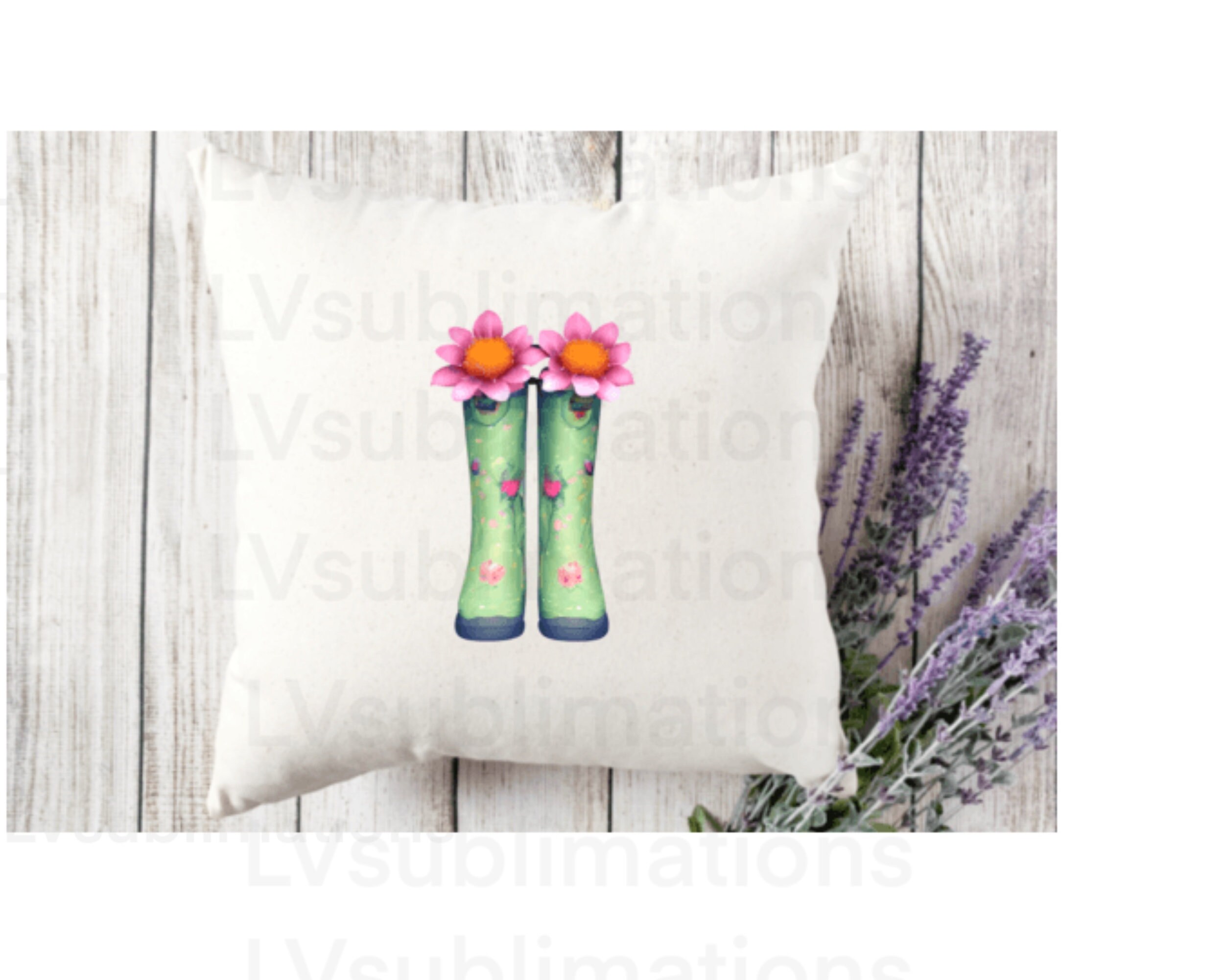 Garden Wellies and Flowers Png File X 5 Different Designs - Etsy