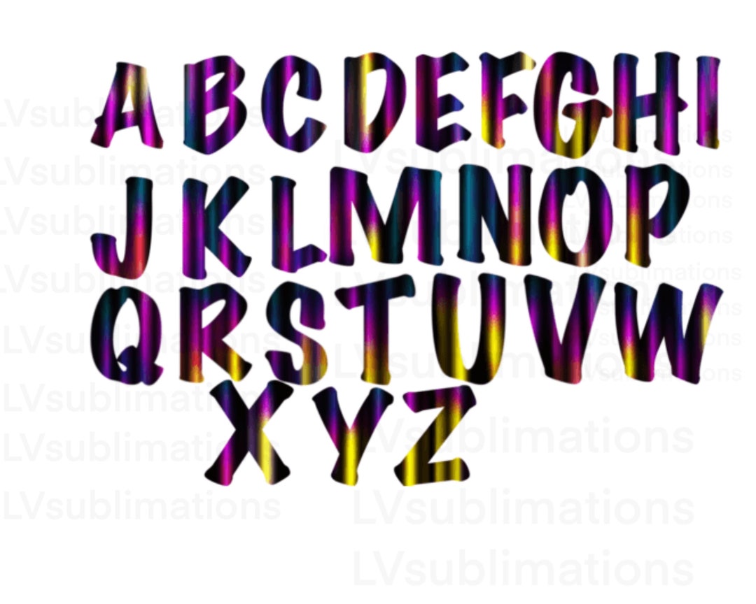 Metallic Letters -PNG FILE - Etsy