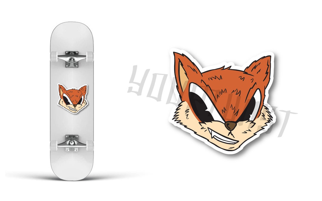 Fox Grin Smile Sticker Decal Graphic Graffiti Laptop Men Women Helmet ...