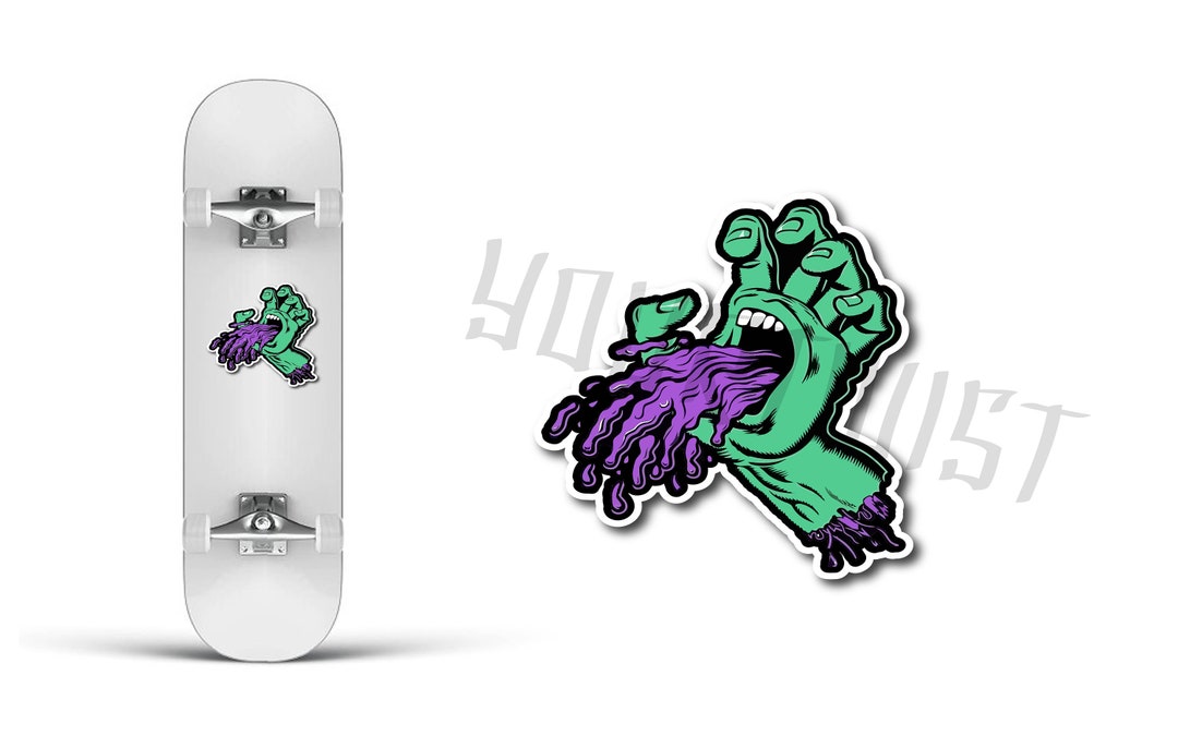 Zombie Vomiting Hand Sticker: Graffiti Decal for Laptop, Skateboard ...