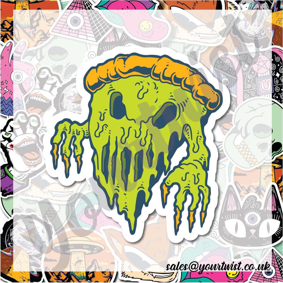 Slime Monster Pizza Vinyl Sticker: Graffiti Laptop Decal - Etsy