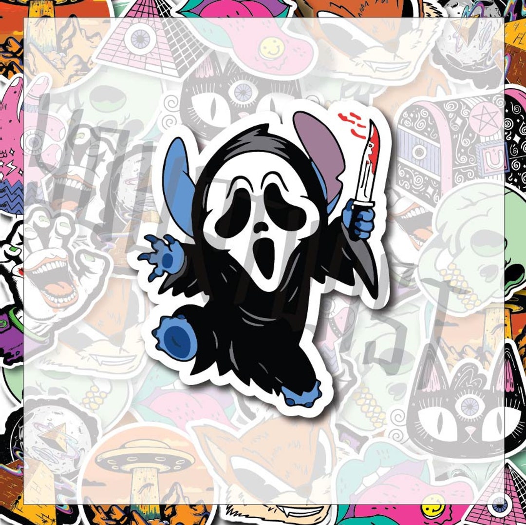 Stitch Scream Sticker - Decal Graphic Scream Scary Movie Lilo Label ...