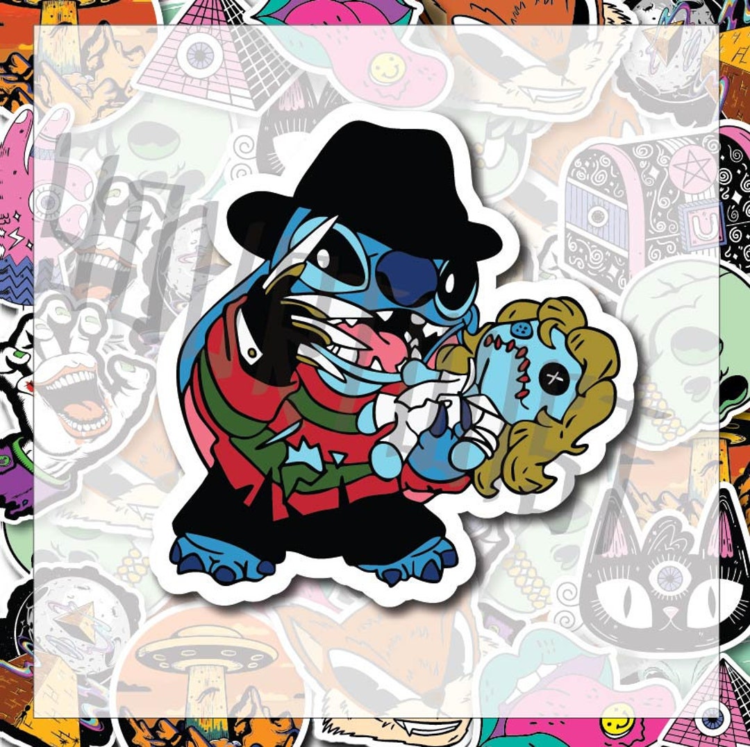 Stitch Freddy Krueger Sticker Decal Graphic Halloween Jason Freddie 90s ...