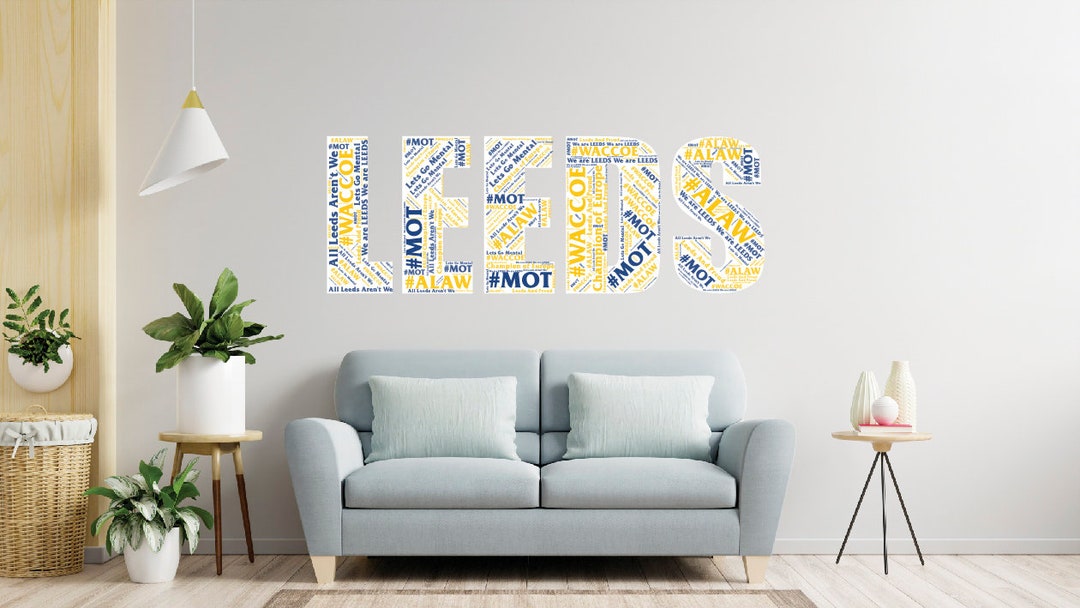 Leeds United Inspired 'LEEDS' Chants Print Sticker Wall Art Print - Etsy