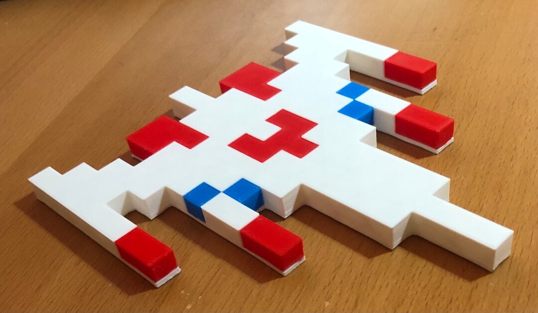 Large 3D Printed Galaga Ship - Etsy